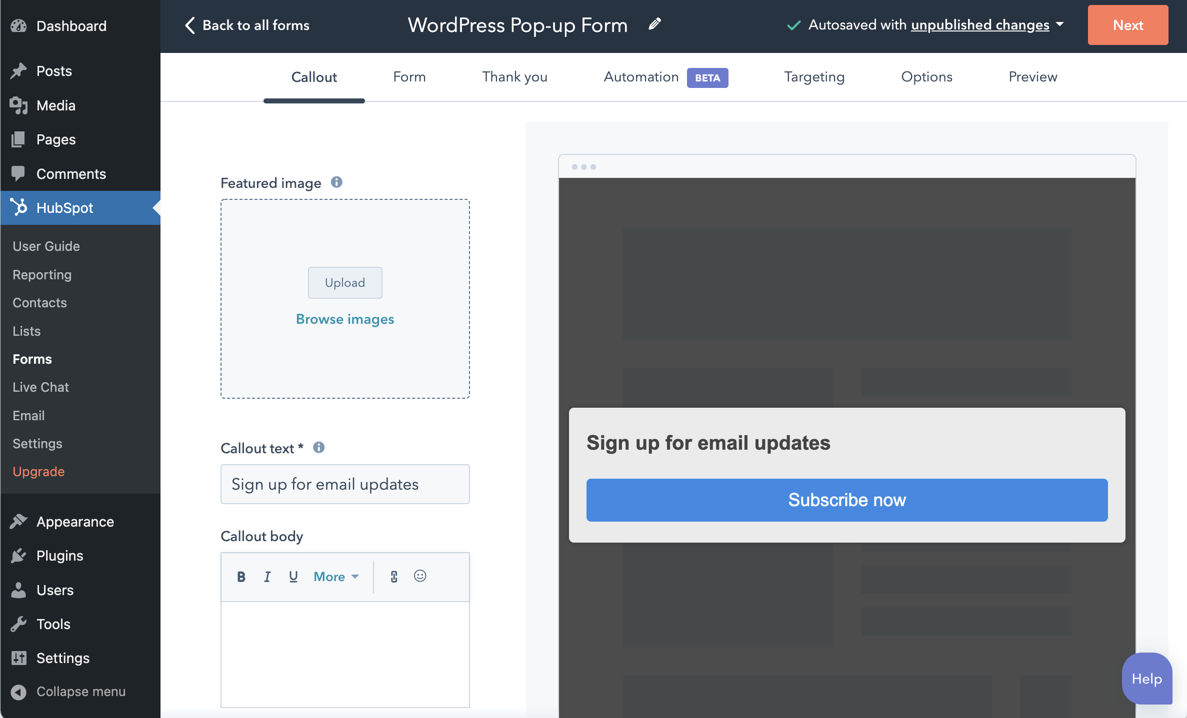 Cr er Un Pop up WordPress Gratuit Plug in De HubSpot